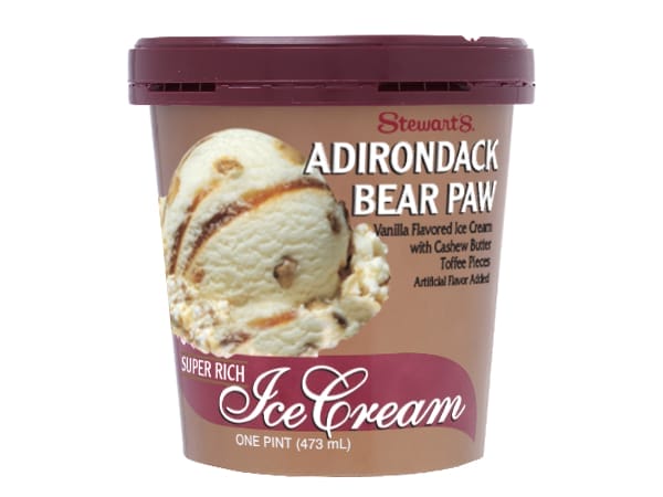 Adirondack Bear Paw Ice Cream with Praline Cashews & Caramel- Stewart's ...